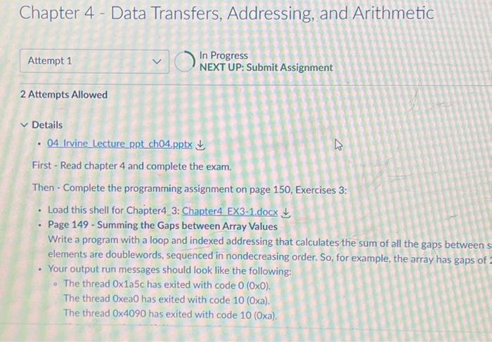 Solved Chapter 4 - Data Transfers, Addressing, and | Chegg.com