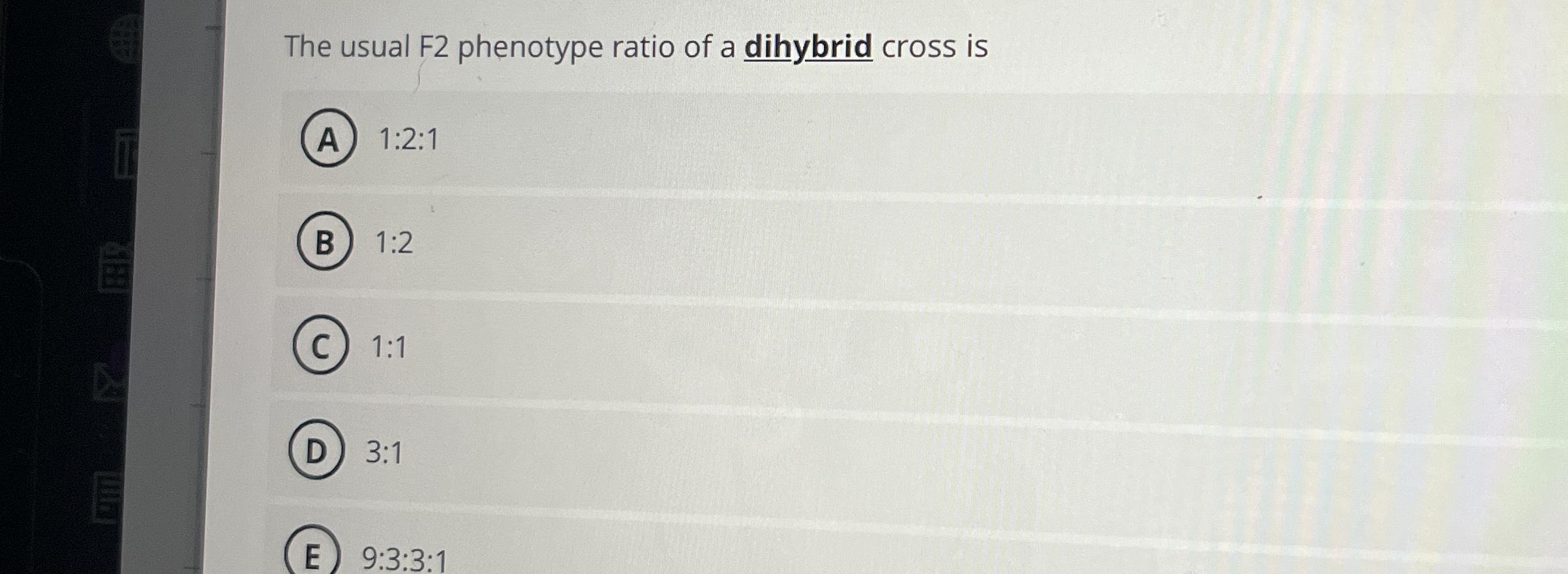 Solved The usual F2 ﻿phenotype ratio of a dihybrid cross | Chegg.com