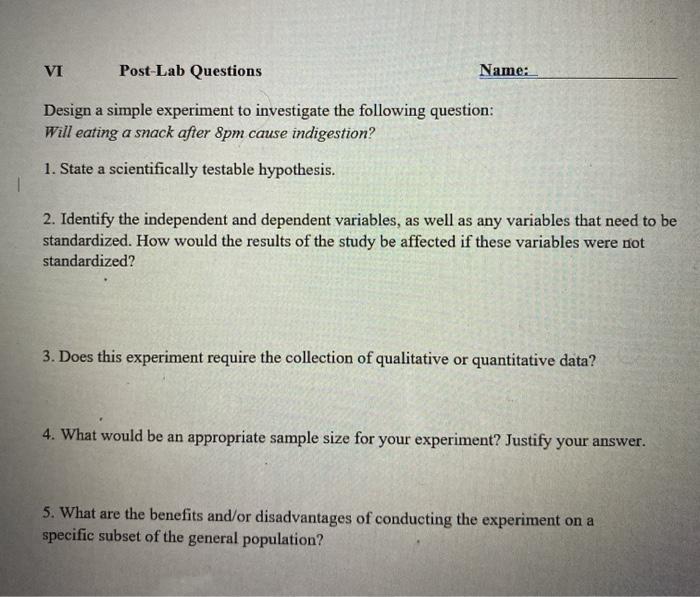 Solved VI Post Lab Questions Name: Design a simple | Chegg.com