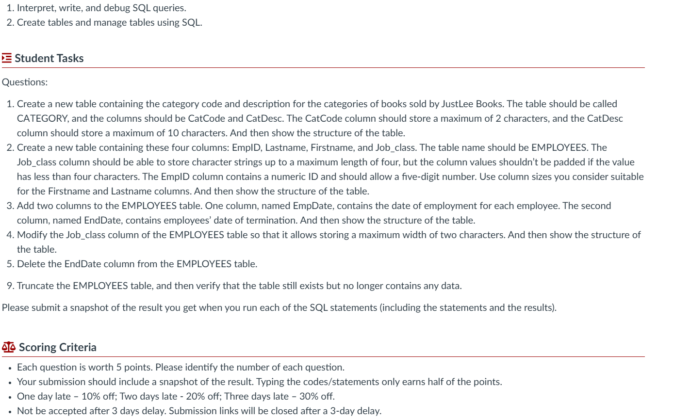 Solved 1. ﻿Interpret, write, and debug SQL queries. 2. | Chegg.com