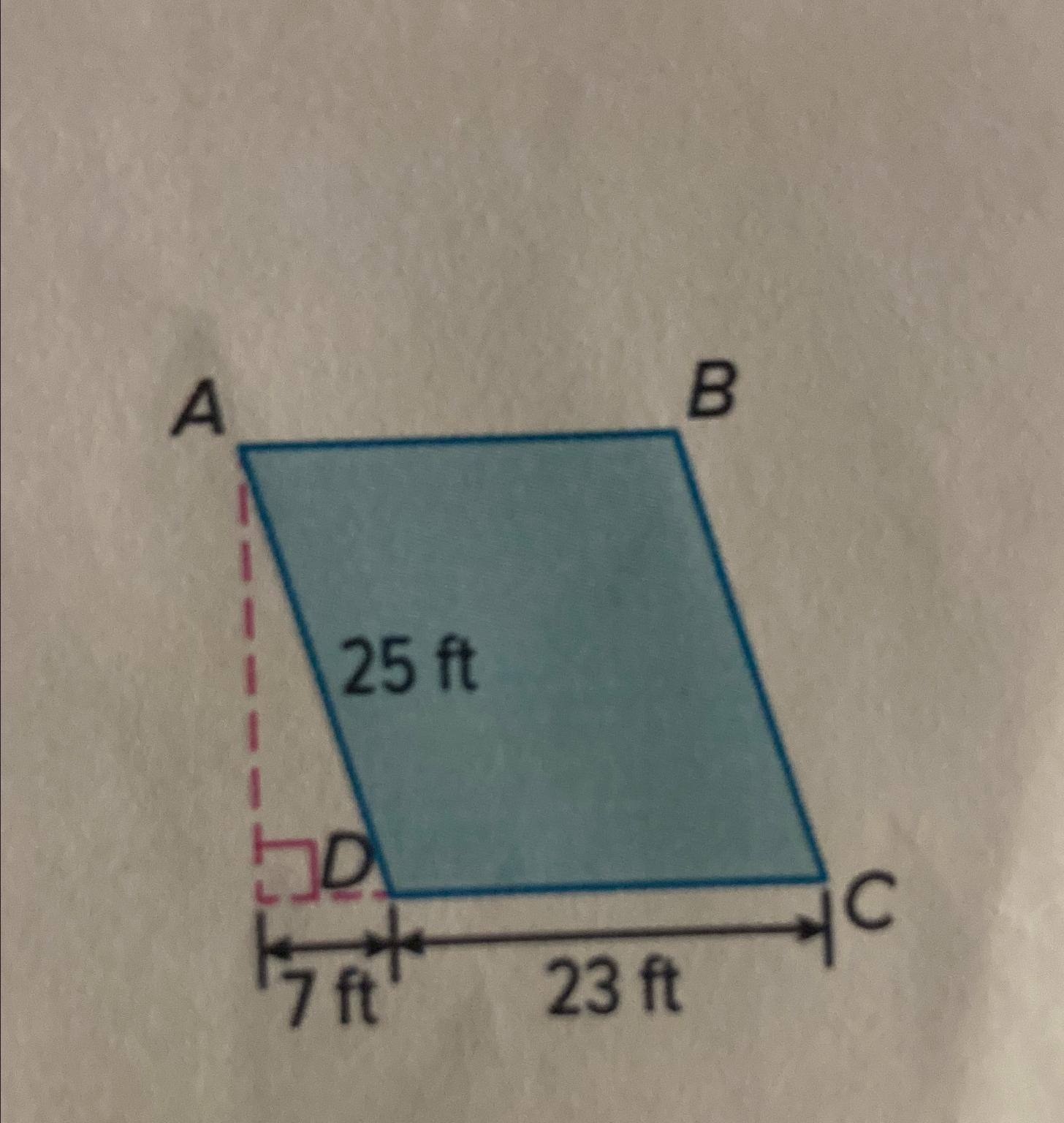 Solved Find the area of this parallelogram | Chegg.com