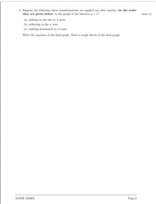 Solved Marks 4. Suppose the following three transformations | Chegg.com