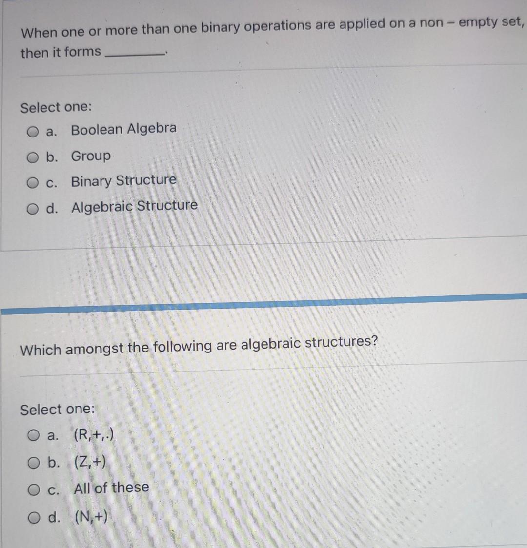 Solved When one or more than one binary operations are | Chegg.com