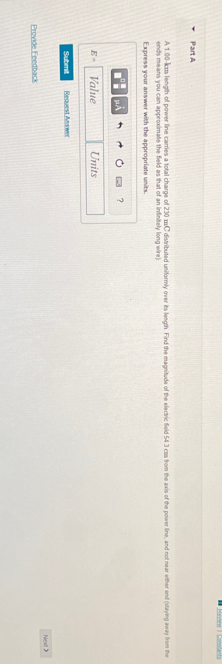 Solved Part AA 1.00-km ﻿length of power line carries a total | Chegg.com