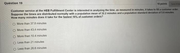 Solved Customer service at the HEB Fulfillment Center is | Chegg.com