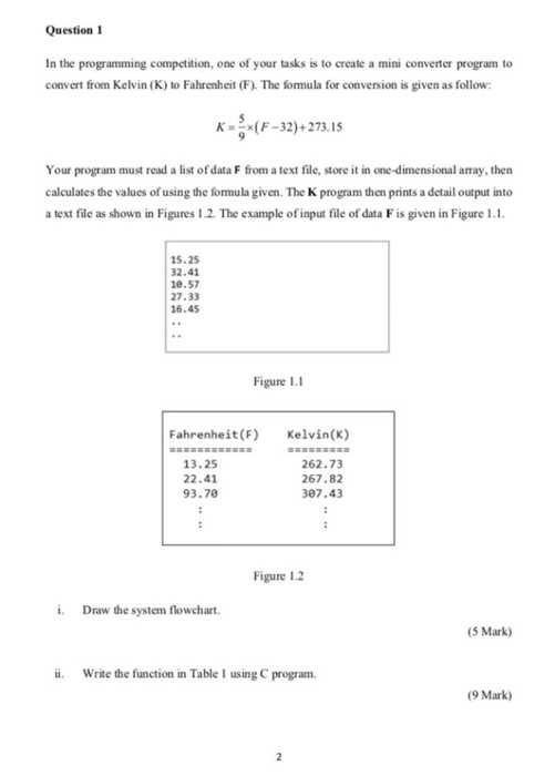 Solved Question 1 In the programming competition, one of | Chegg.com