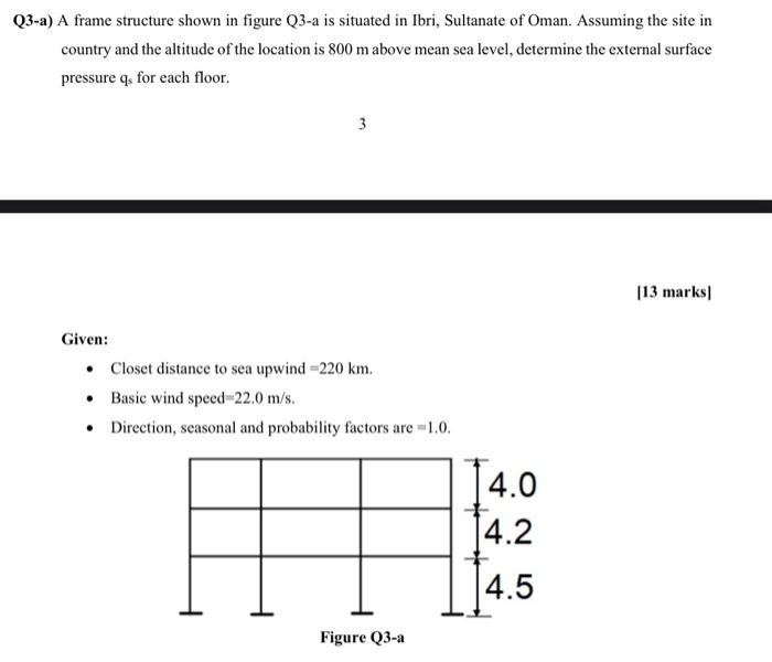 Solved Q3-a) A frame structure shown in figure Q3-a is | Chegg.com