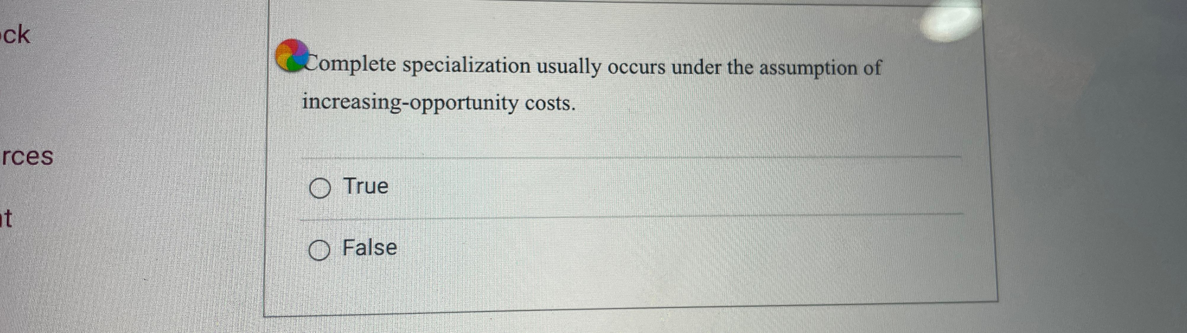Solved Complete specialization usually occurs under the | Chegg.com
