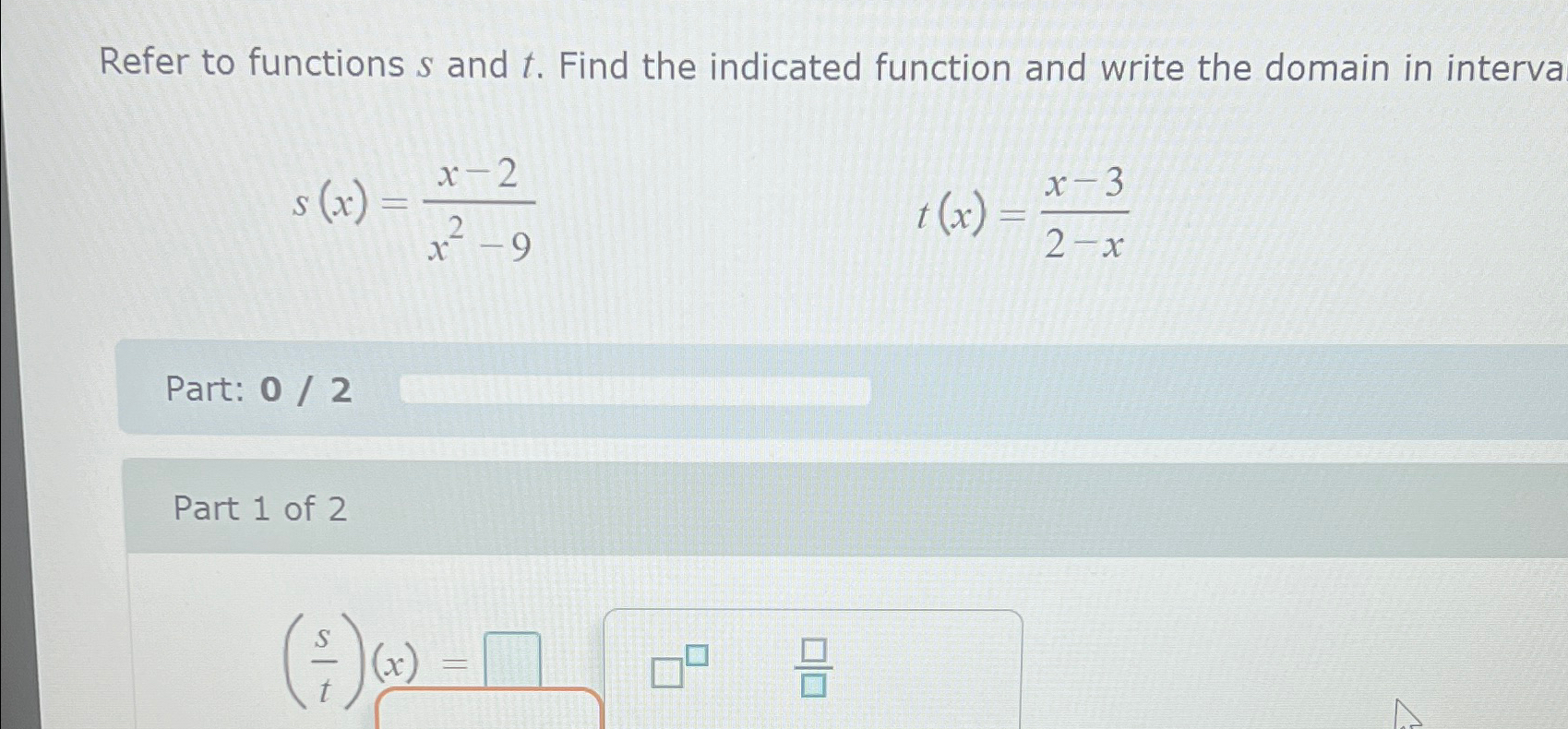 Solved Refer to functions s ﻿and t. ﻿Find the indicated | Chegg.com