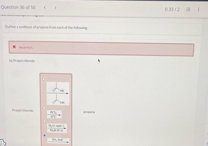 Solved Outline a synthesis of propene from each of the | Chegg.com