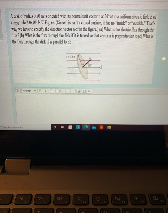 Solved A disk of radius 0.10 m is oriented with its normal | Chegg.com