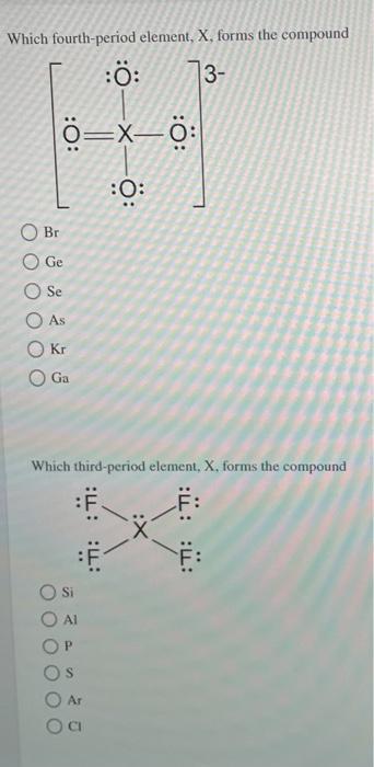 Solved Which fourth-period element, X, forms the compound Br | Chegg.com