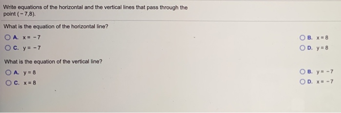 Solved Write equations of the horizontal and the vertical | Chegg.com