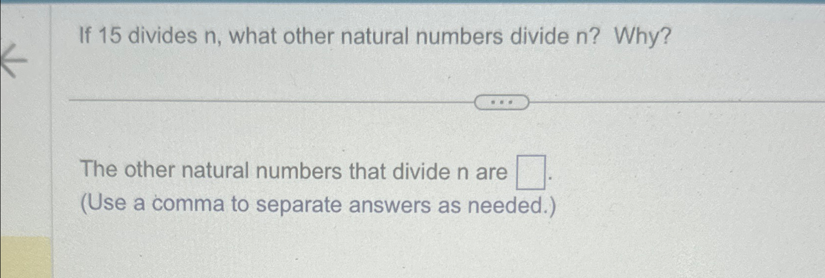 Solved If 15 ﻿divides n, ﻿what other natural numbers divide | Chegg.com