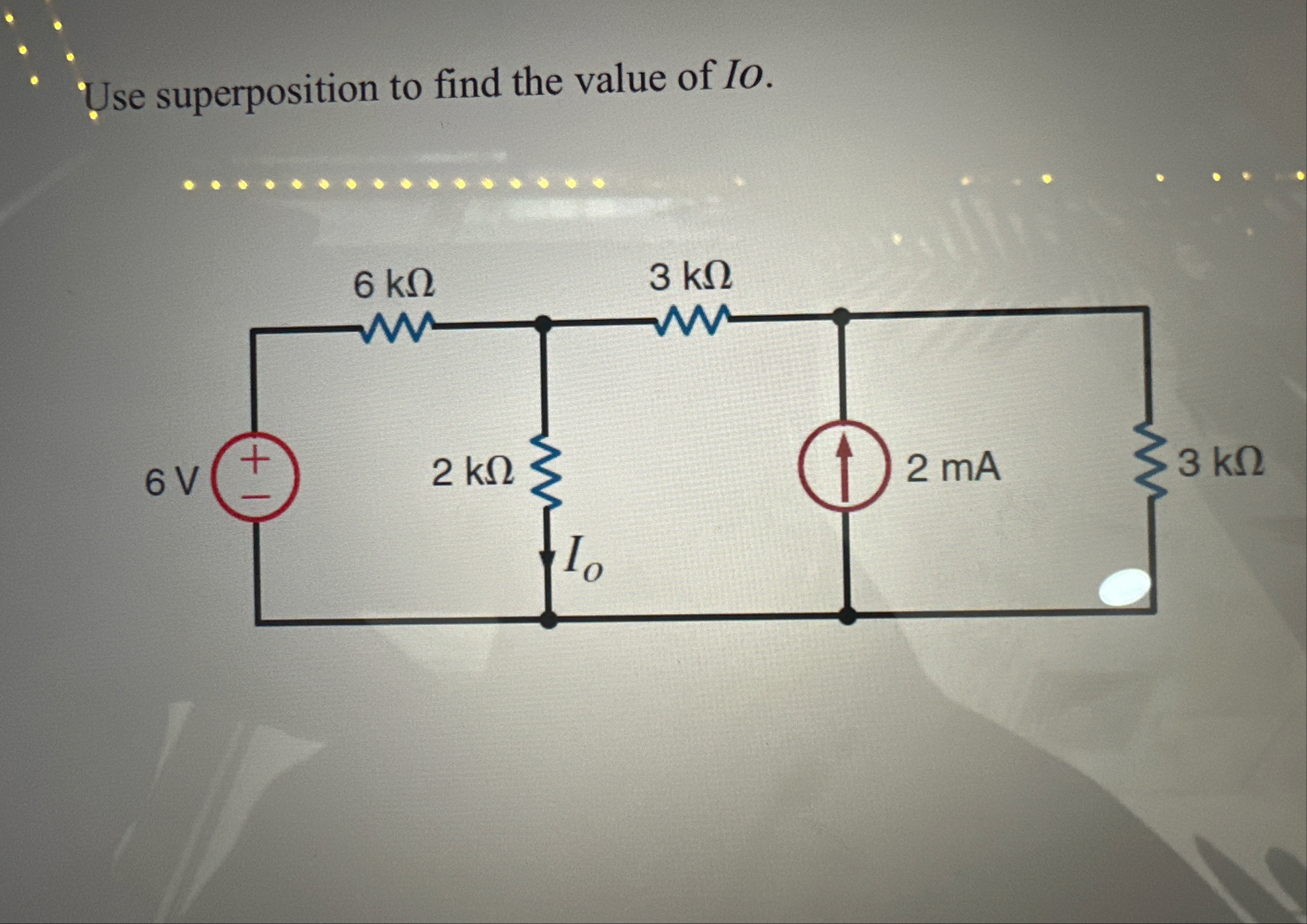 Solved Use superposition to find the value of IO. | Chegg.com
