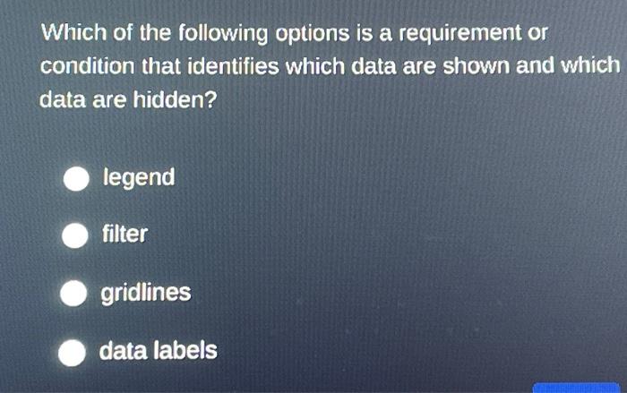 Solved Which of the following options is a requirement or | Chegg.com