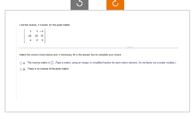 Solved H ind the inverse, it it exists, toc the given | Chegg.com