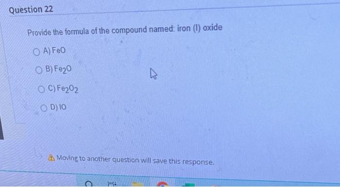 Solved Provide the formula of the compound named: iron (I) | Chegg.com