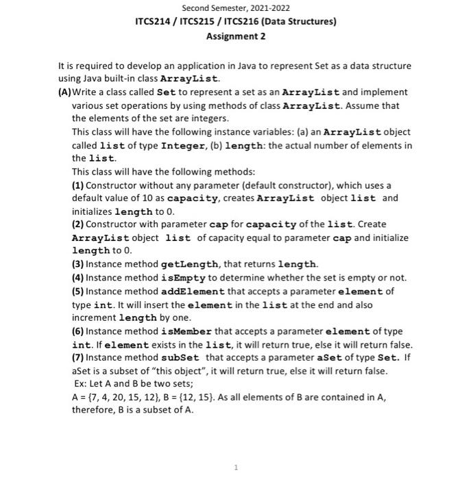 Solved Second Semester, 2021-2022 ITCS214 / ITCS215 / | Chegg.com