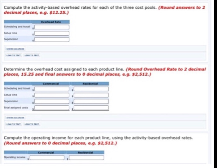 Solved Compute the activity-based overhead rates for each | Chegg.com