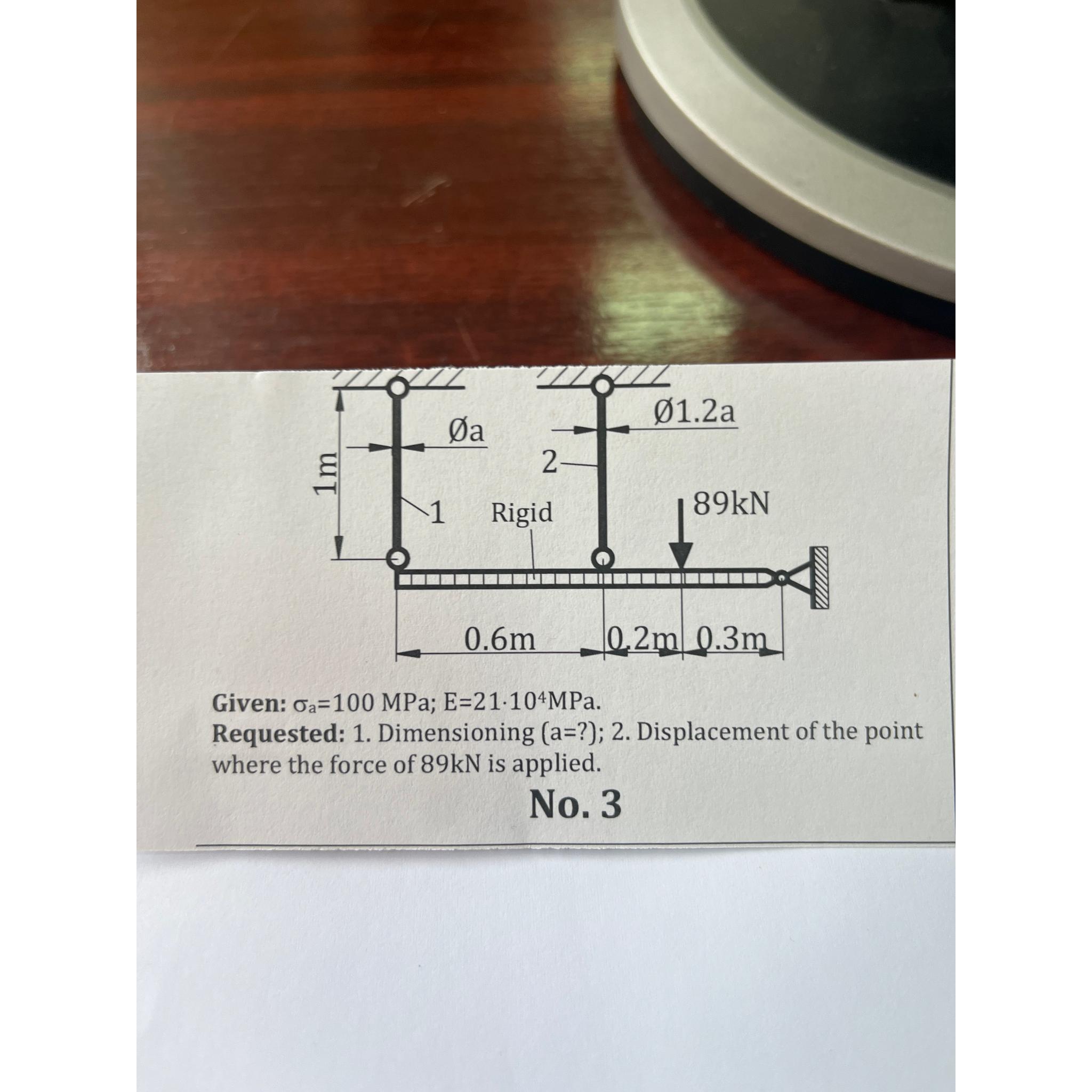 Solved Given: σa=100MPa;E=21*104MPa.Requested: 1. | Chegg.com