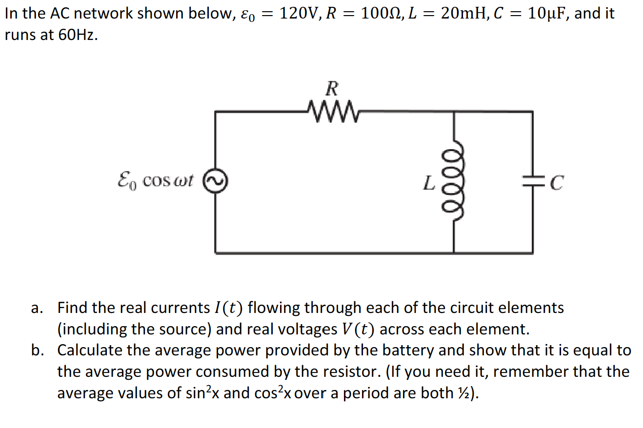 Solved In the AC ﻿network shown below, | Chegg.com