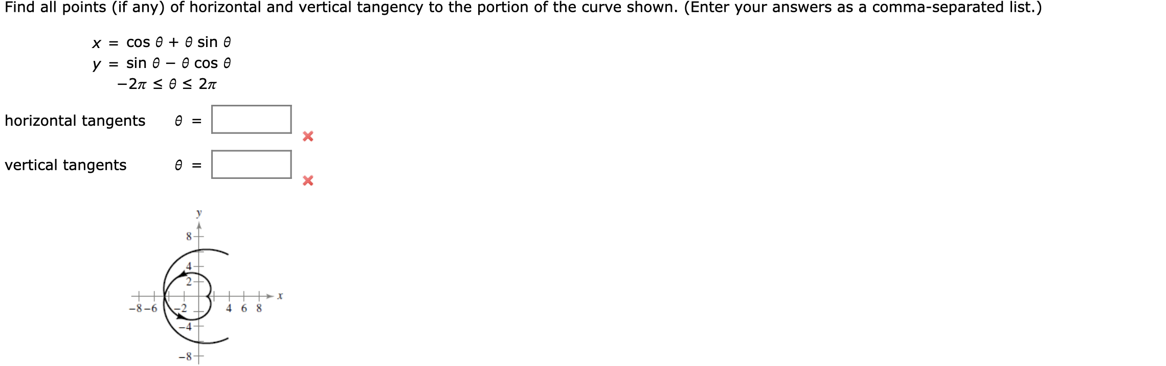 Solved Find all points (if any) ﻿of horizontal and vertical | Chegg.com
