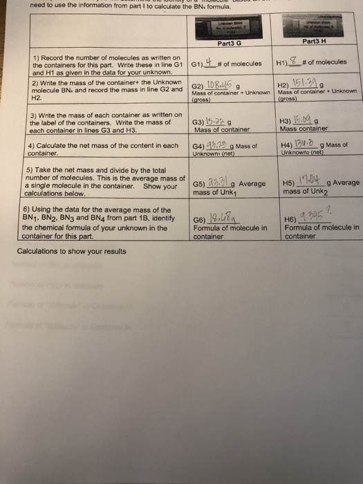 Counting by Weighing via the Mole Unknowns The | Chegg.com