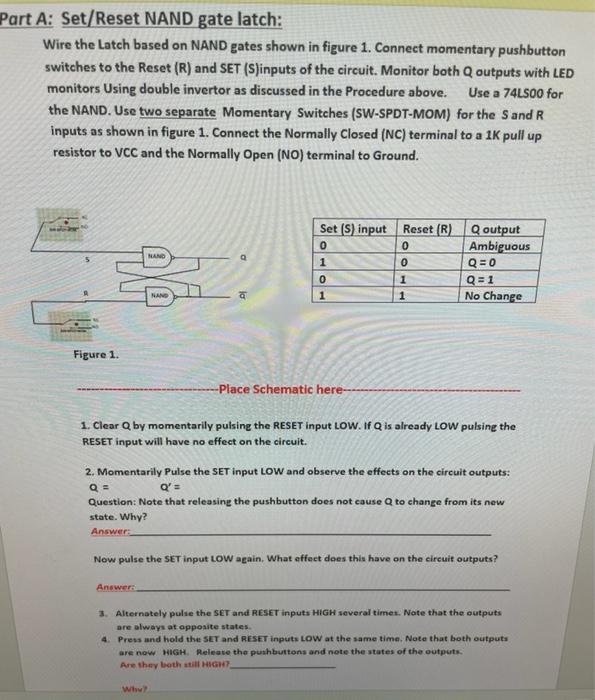 Solved Part B: Edge-triggered J-K flip-flop - 74LS112 IC: - | Chegg.com