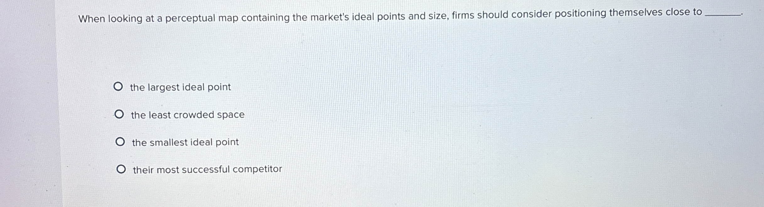 Solved When looking at a perceptual map containing the | Chegg.com
