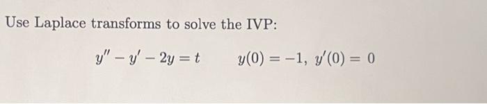 Solved Use Laplace transforms to solve the IVP: | Chegg.com