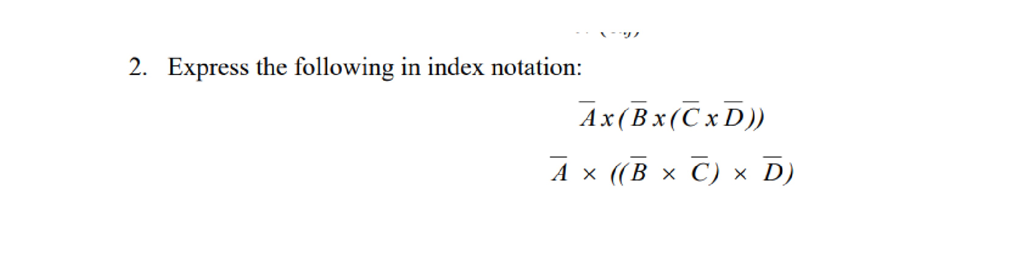 Express the following in index | Chegg.com