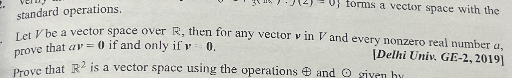 Solved standard operations.Let V ﻿be a vector space over R, | Chegg.com