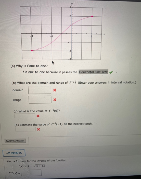 Solved (a) Why is f one-to-one? f is one-to-one because it | Chegg.com