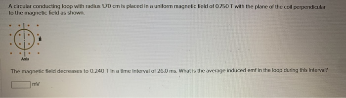 Solved A circular conducting loop with radius 1.70 cm is | Chegg.com