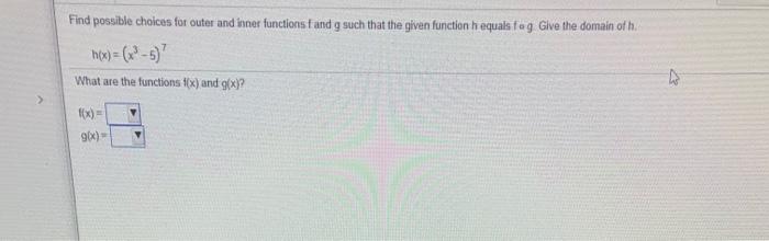 Solved Find possible choices for outer and inner functions | Chegg.com