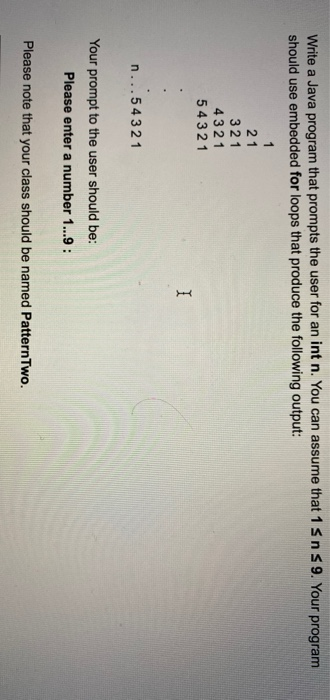 Solved Write a Java program that prompts the user for an int | Chegg.com
