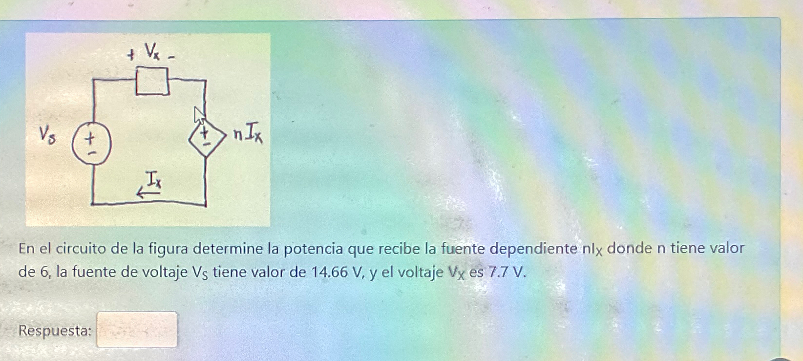Solved En el circuito de la figura determine la potencia que | Chegg.com