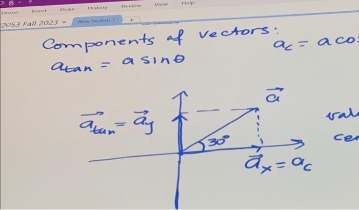 Solved Components of vectors. atan=asinθ | Chegg.com