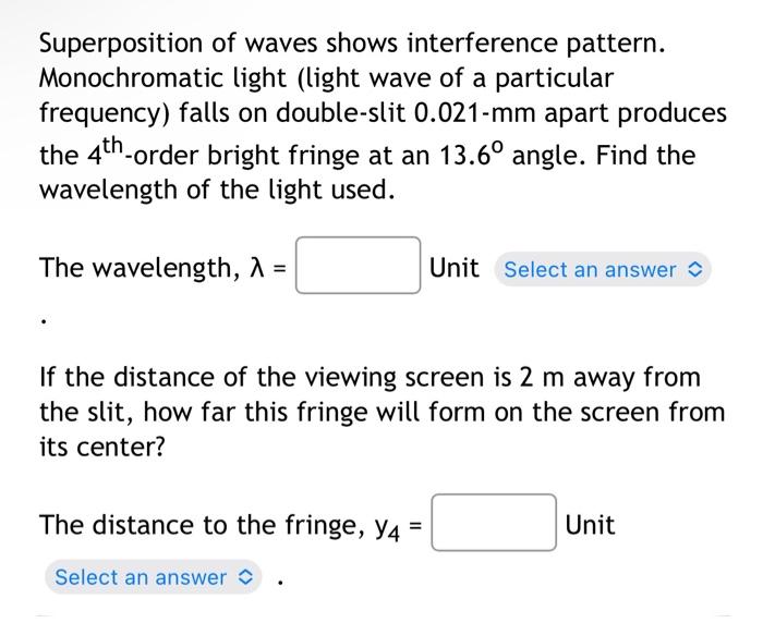 Solved Superposition of waves shows interference pattern. | Chegg.com