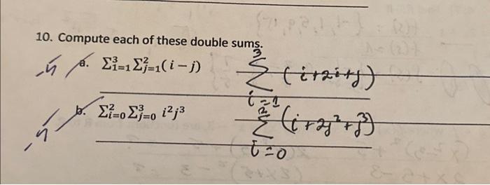 Solved 12}= { (itzity) i 10. Compute each of these double | Chegg.com