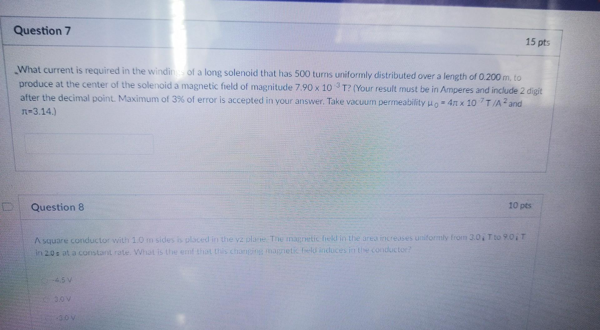 Solved Question 7 15 pts What current is required in the | Chegg.com