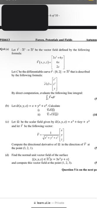 Solved 2.4 (a) Let V;R3→R′ be the vector field defined by | Chegg.com