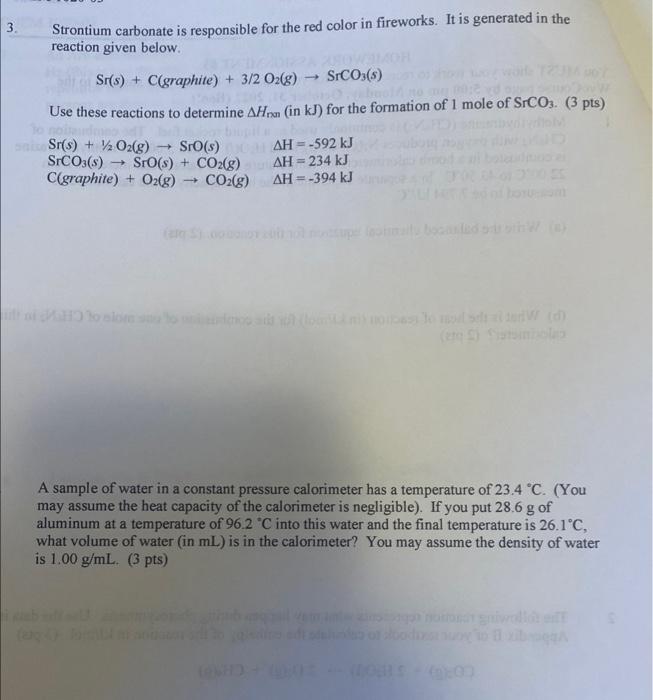 Solved Strontium carbonate is responsible for the red color | Chegg.com