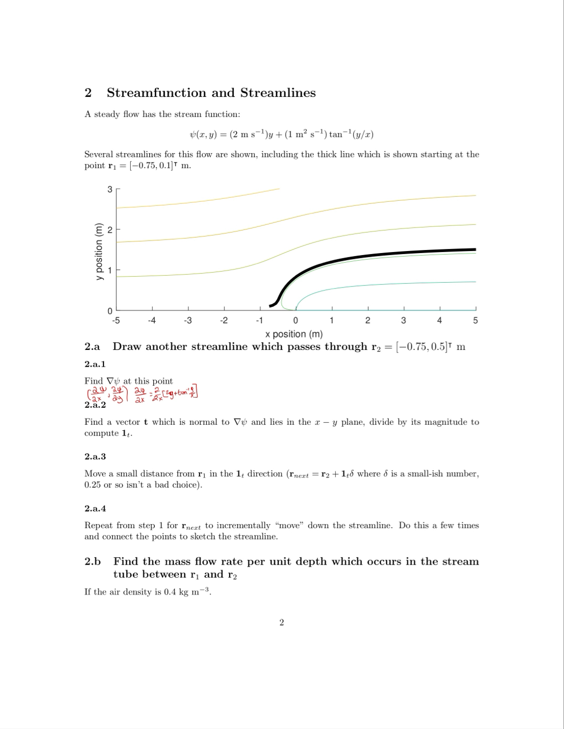 2 ﻿Streamfunction and StreamlinesA steady flow has | Chegg.com