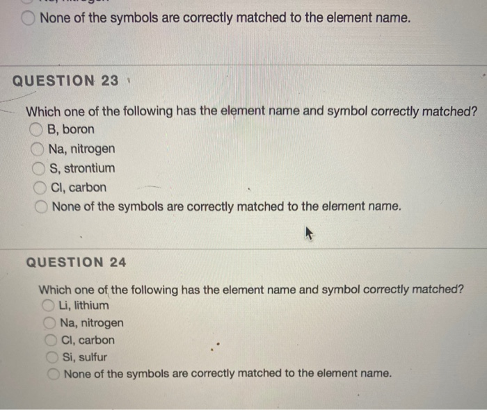 Solved None of the symbols are correctly matched to the | Chegg.com