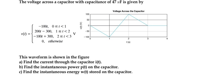 Solved The voltage across a capacitor with capacitance of 47 | Chegg.com