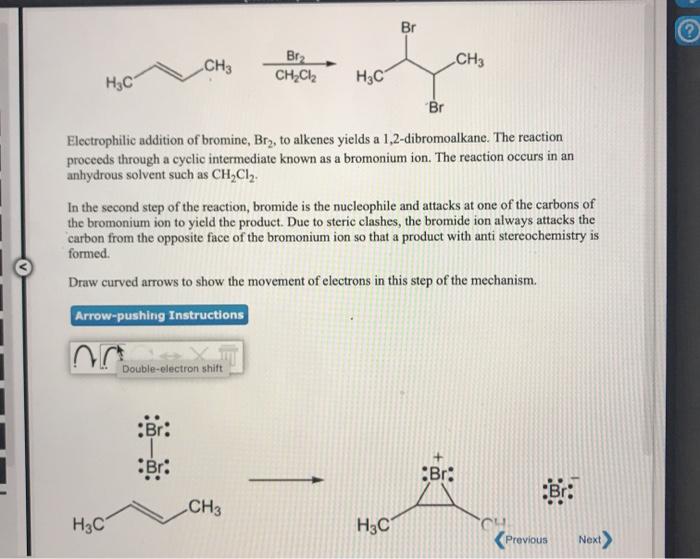 Solved CH3 CH3 Br Br2 CH2Cl2 CH3 CH3 H3C H3C Br | Chegg.com