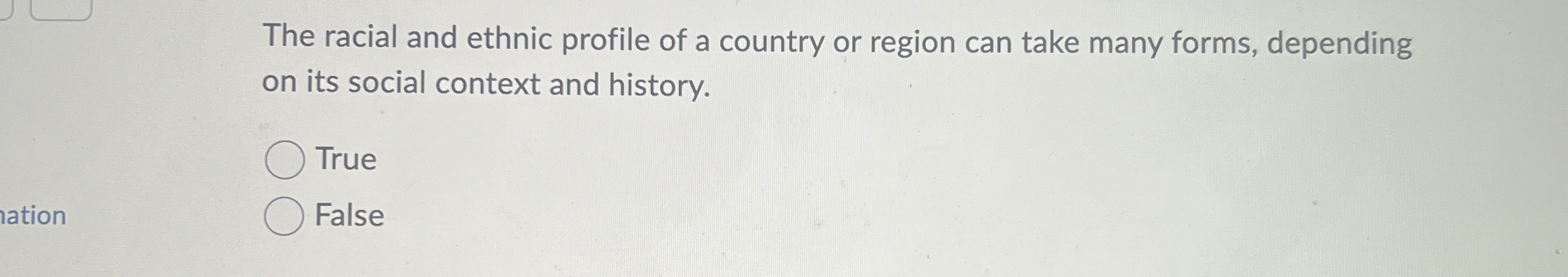 Solved The racial and ethnic profile of a country or region | Chegg.com