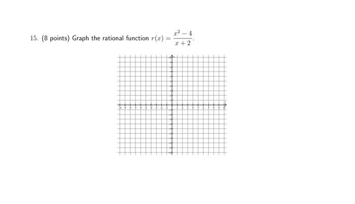 Solved 15. (8 points) Graph the rational function | Chegg.com